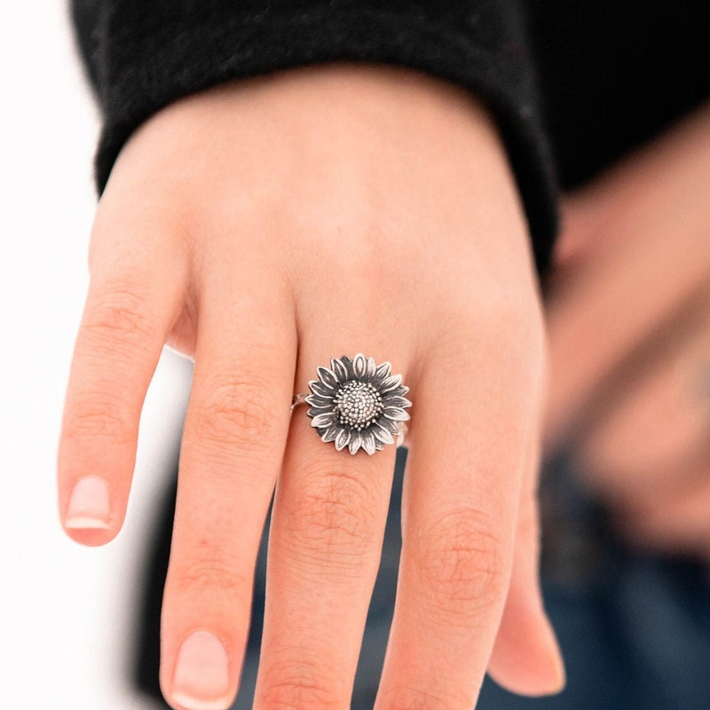 Sunflower Ring - Etsy