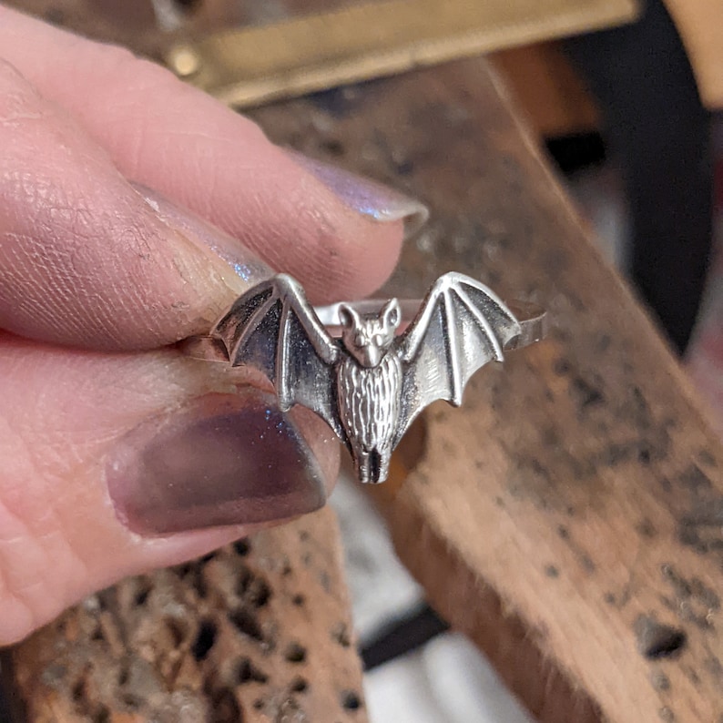 Sterling Silver Bat Ring Halloween Jewelry Spooky Jewelry - Etsy