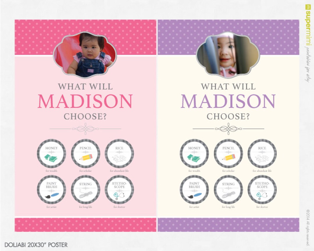 Polka Dot Korean Dohl First Birthday Poster 20x30 Party / - Etsy