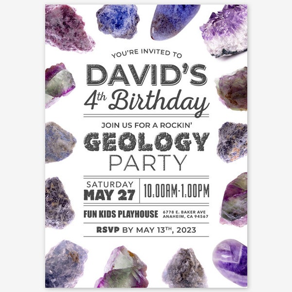Geology Party Invitations - Etsy