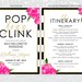 Pop Fizz Clink Gold Glitter Stripes With Pink Roses - Etsy