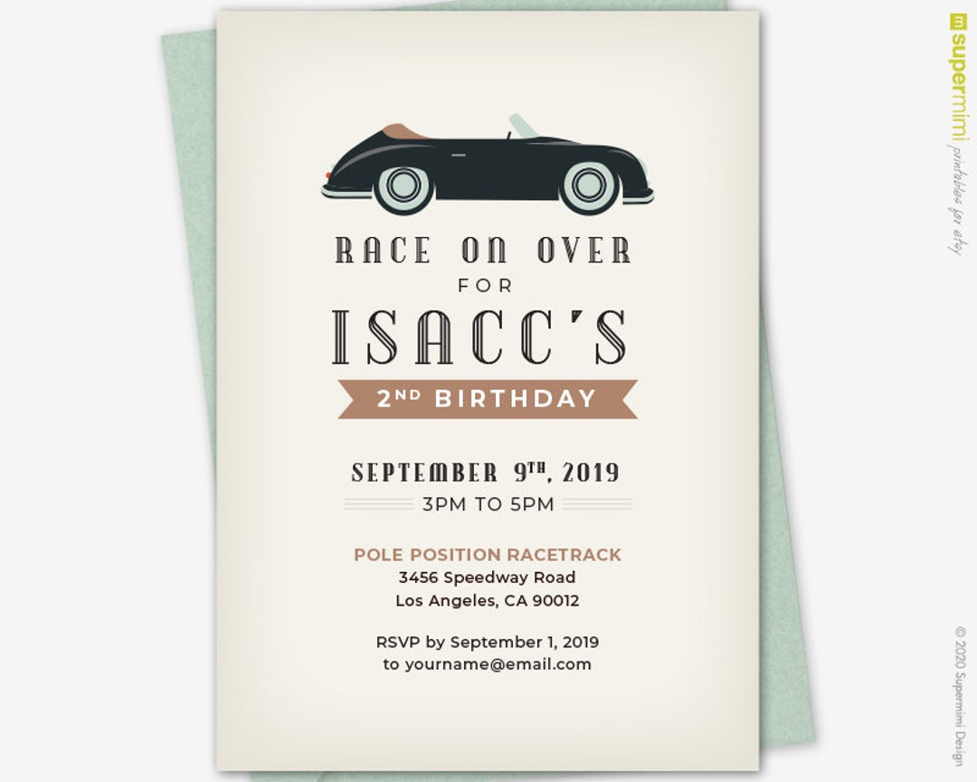 Vintage Porsche Speedster Racecar Black Brown Mint Birthday Party ...
