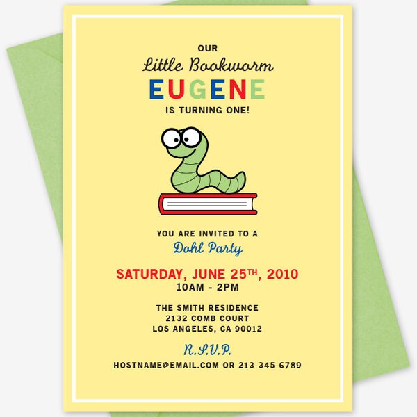 Bookworm Birthday Invitation - Etsy