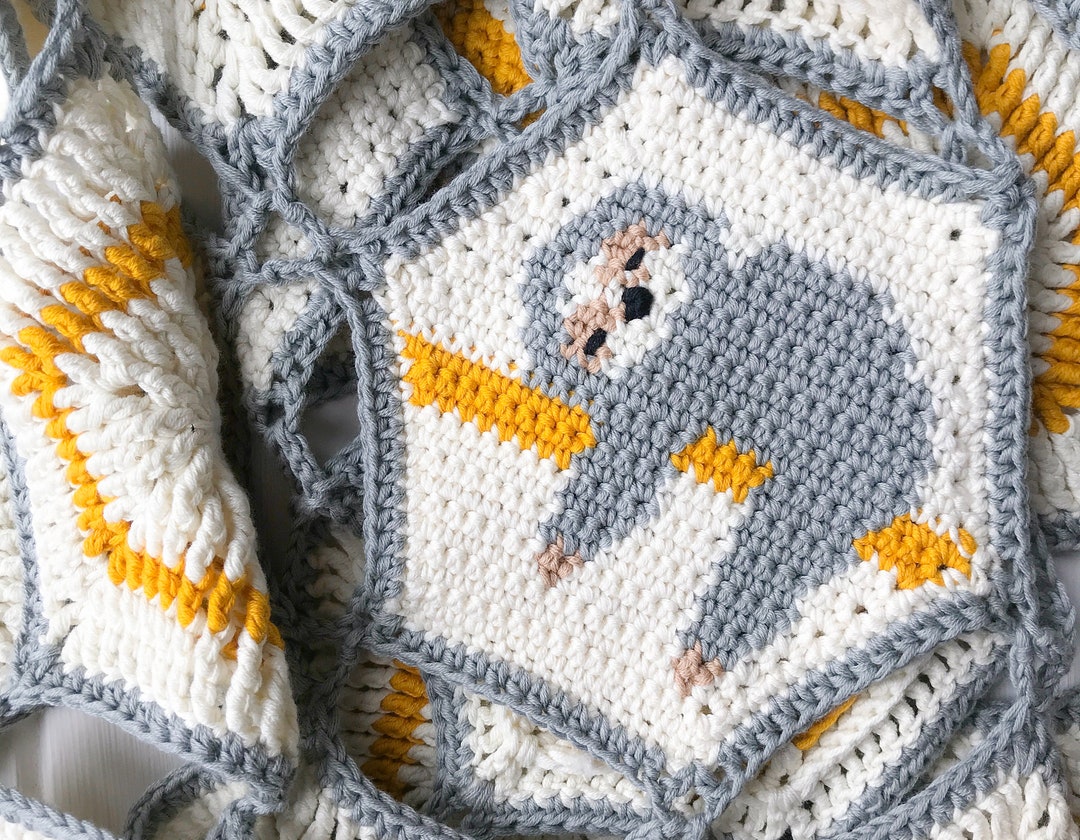 Sloth Crochet Afghan Pattern: Modern Hexagon Blanket (PDF Pattern) - Etsy