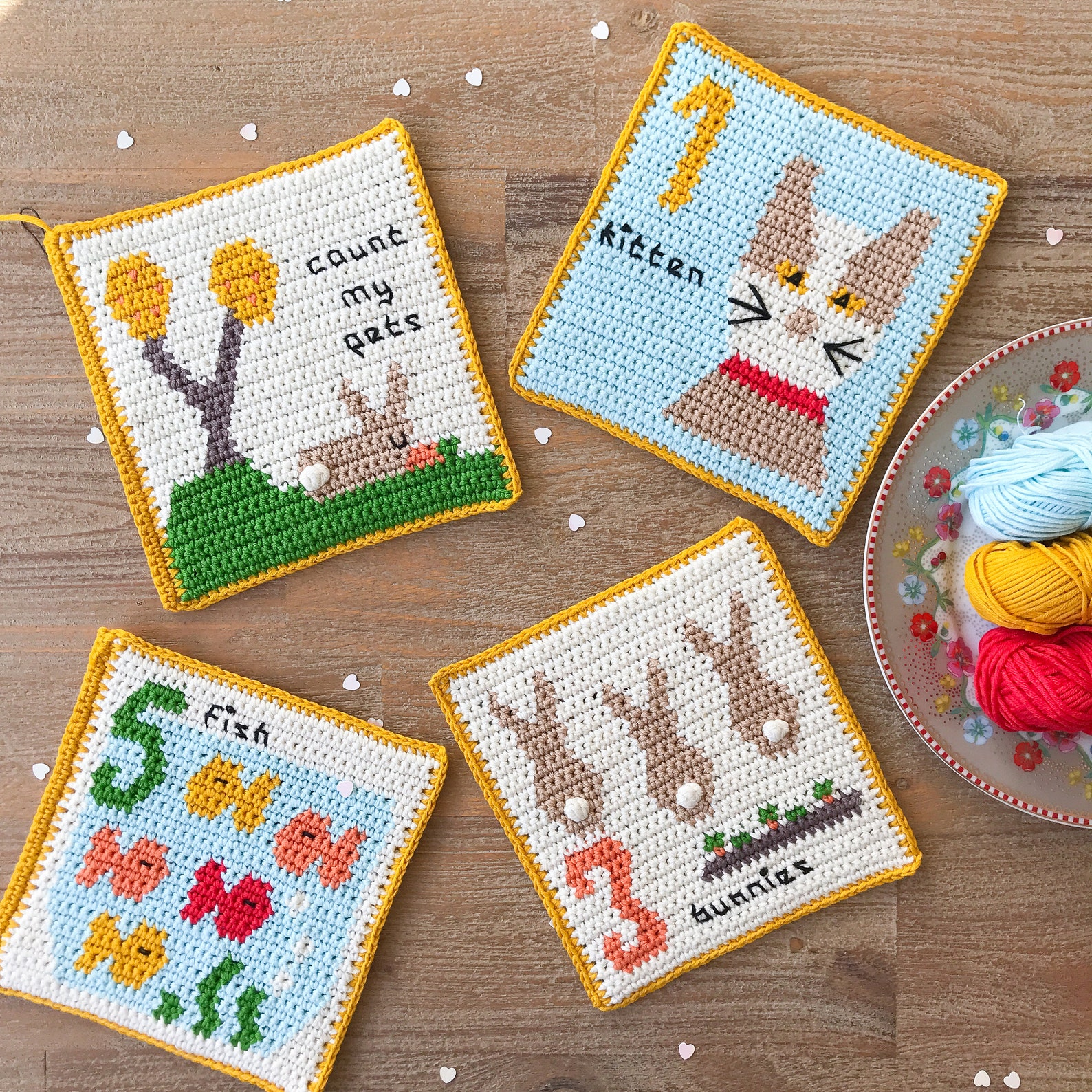 Crochet Quiet Book Pattern | Count My Pets Counting Book | Busy Baby ...