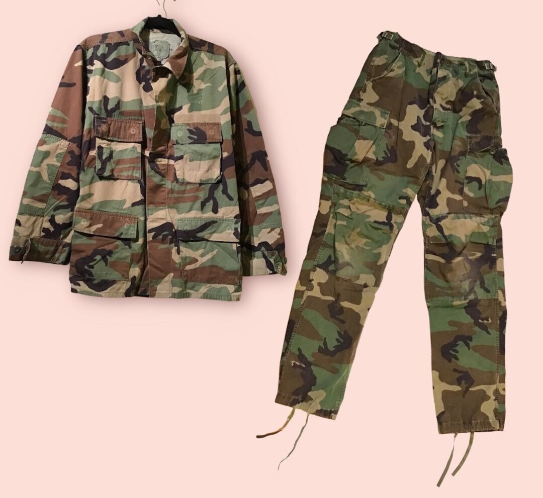 US ARMY Authentic Issue Vintage Camouflage Cargo Jacket and Pants Set ...