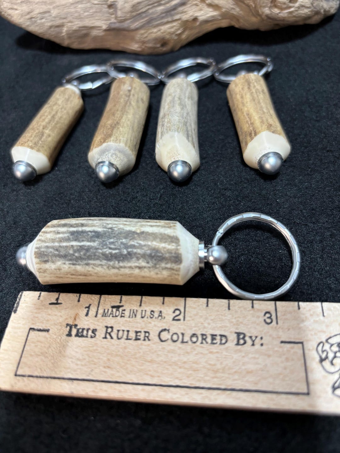 Turnings: Hand Turned Deer Antler Key Chains. - Etsy