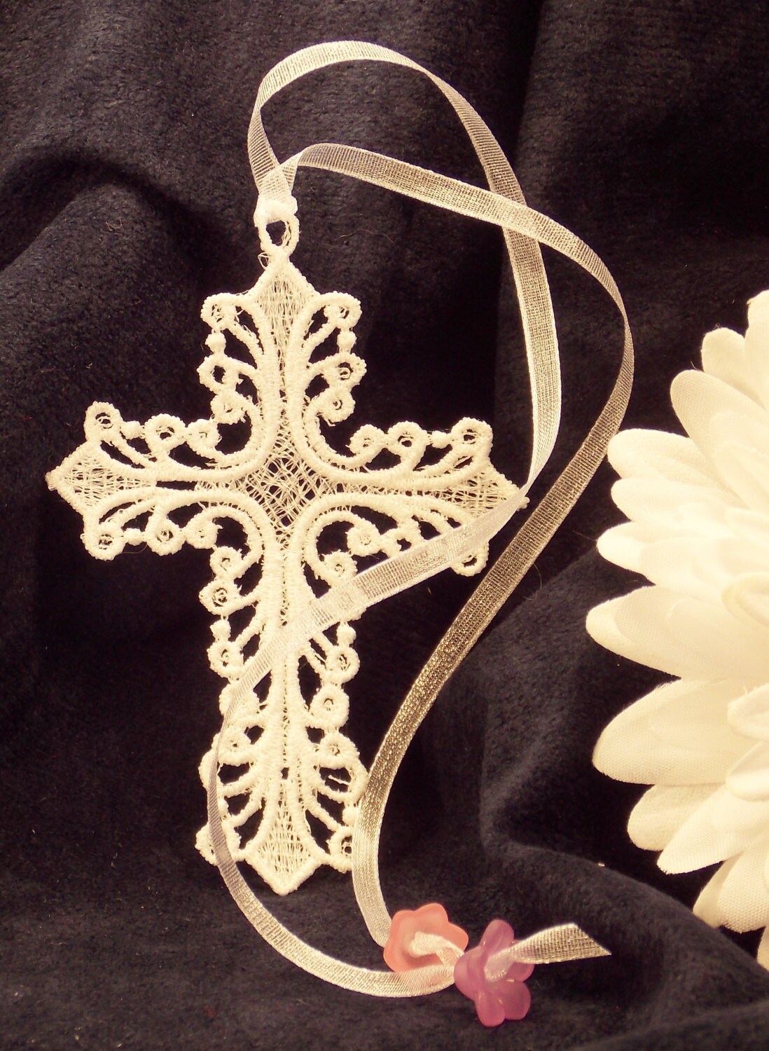 Cross Bookmark // Machine Embroidered Cross Bookmark // Bible Bookmark ...