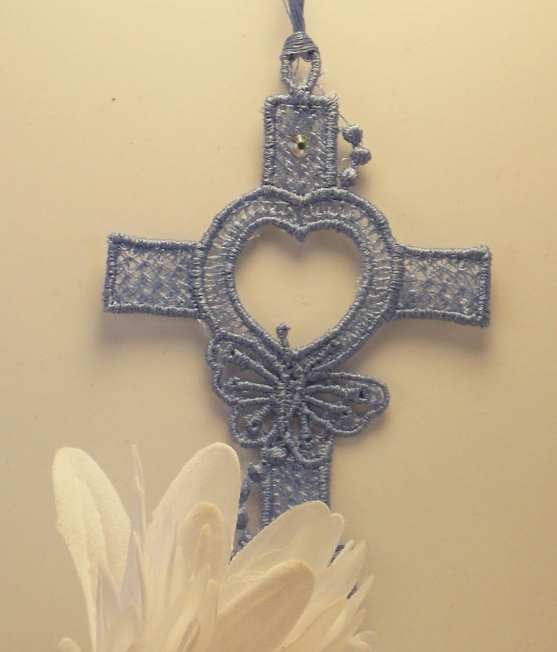 FSL Cross Bookmark // Embroidered Bookmark, Butterfly Bookmark - Etsy