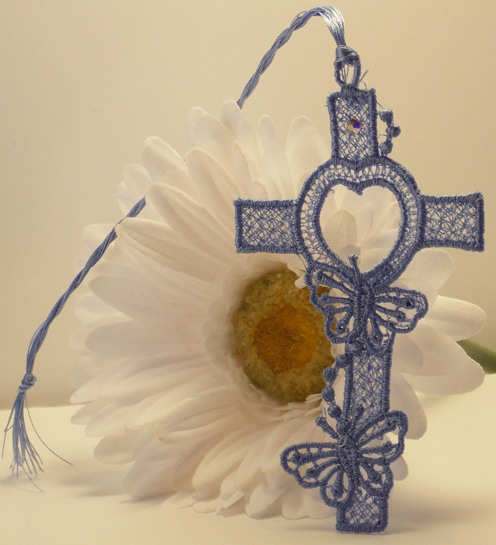 FSL Cross Bookmark // Embroidered Bookmark, Butterfly Bookmark - Etsy