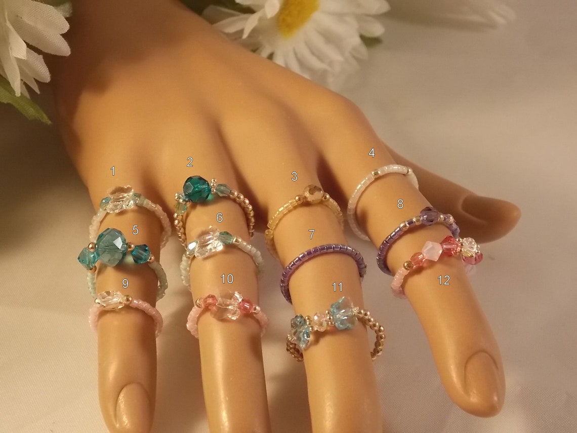 Beaded Stretch Rings - Etsy