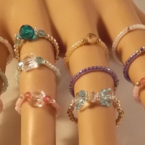 Beaded Stretch Rings - Etsy