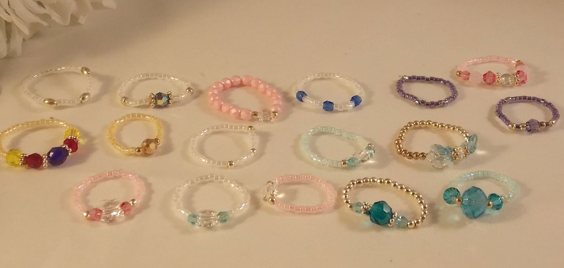 Beaded Stretch Rings - Etsy
