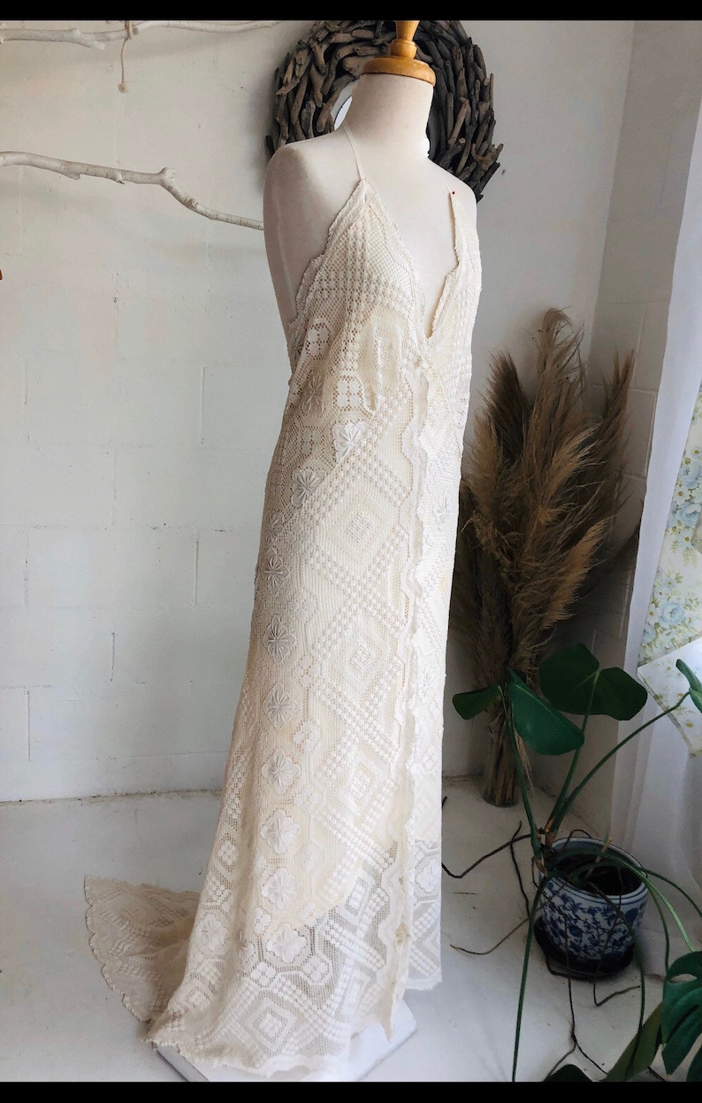 50% Deposit Queenie Cotton Lace Bohemian Bridal Dress Boho - Etsy