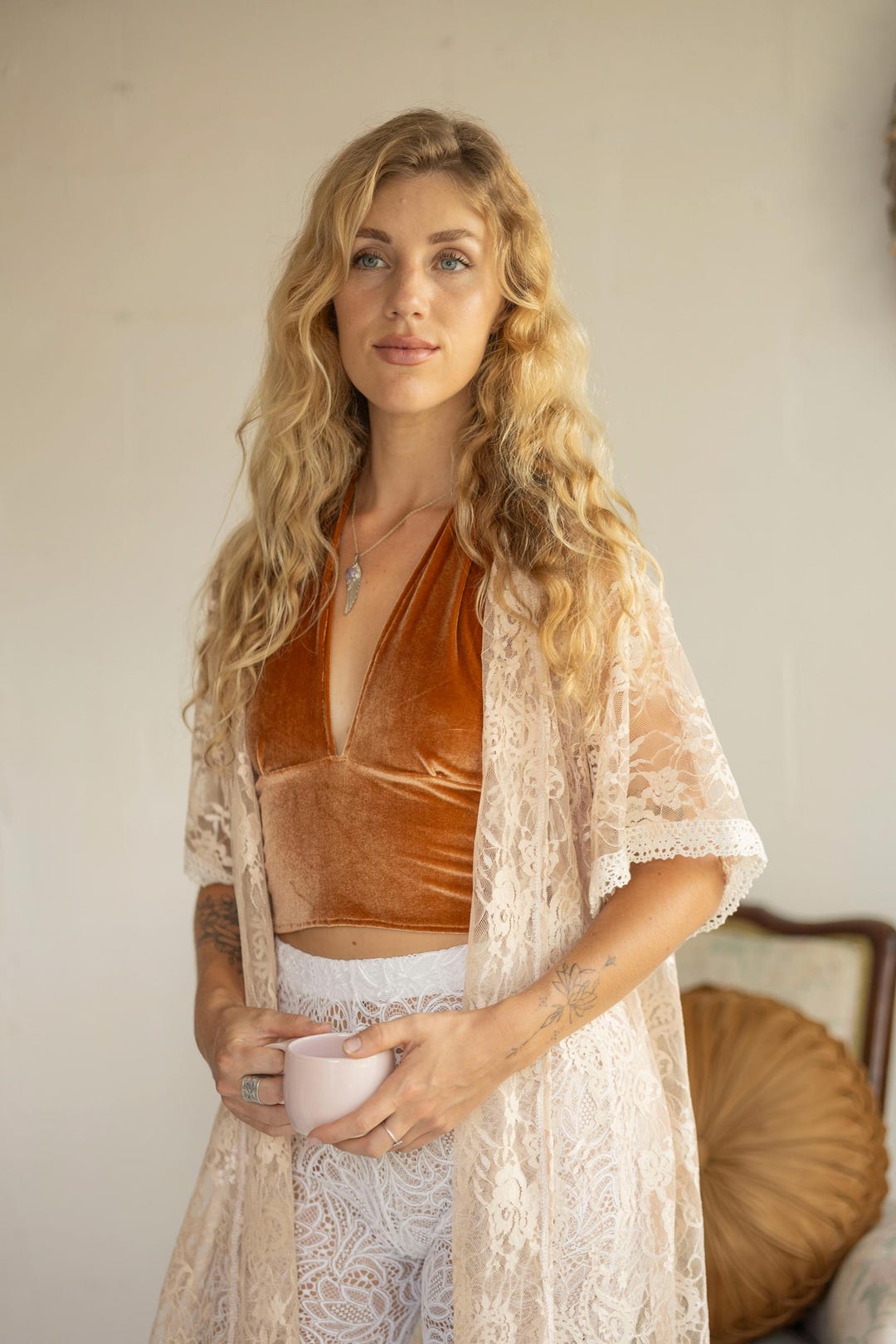 Zena Velvet Deep Halter Top, Festival Velour Plunge Neck Top. - Etsy