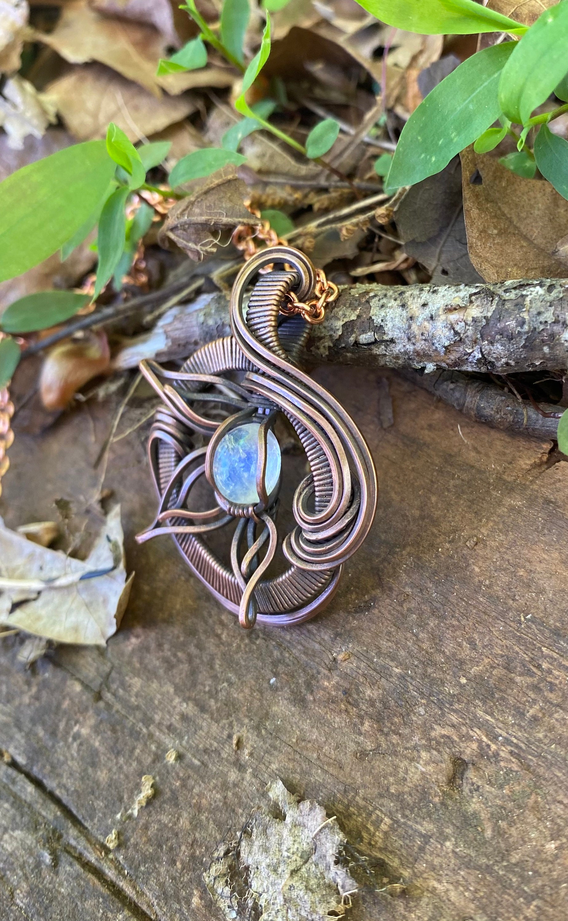 RESERVED FOR BLARE Rainbow Moonstone Abstract Flower Necklace - Etsy