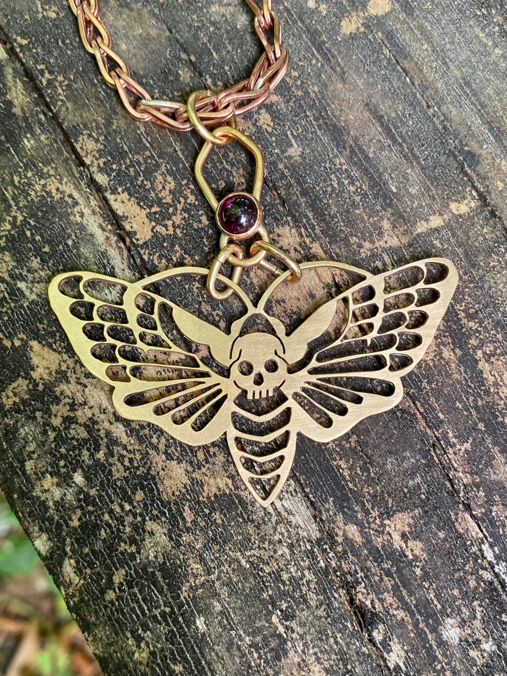 Deaths-head Hawk Moth Necklace Hand Fabricated Death Head - Etsy