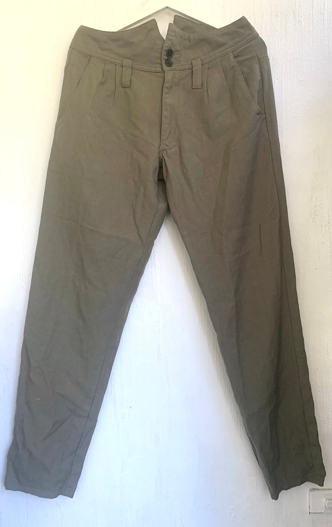 Trousers Digging the Graves Green Pants Size M - Etsy