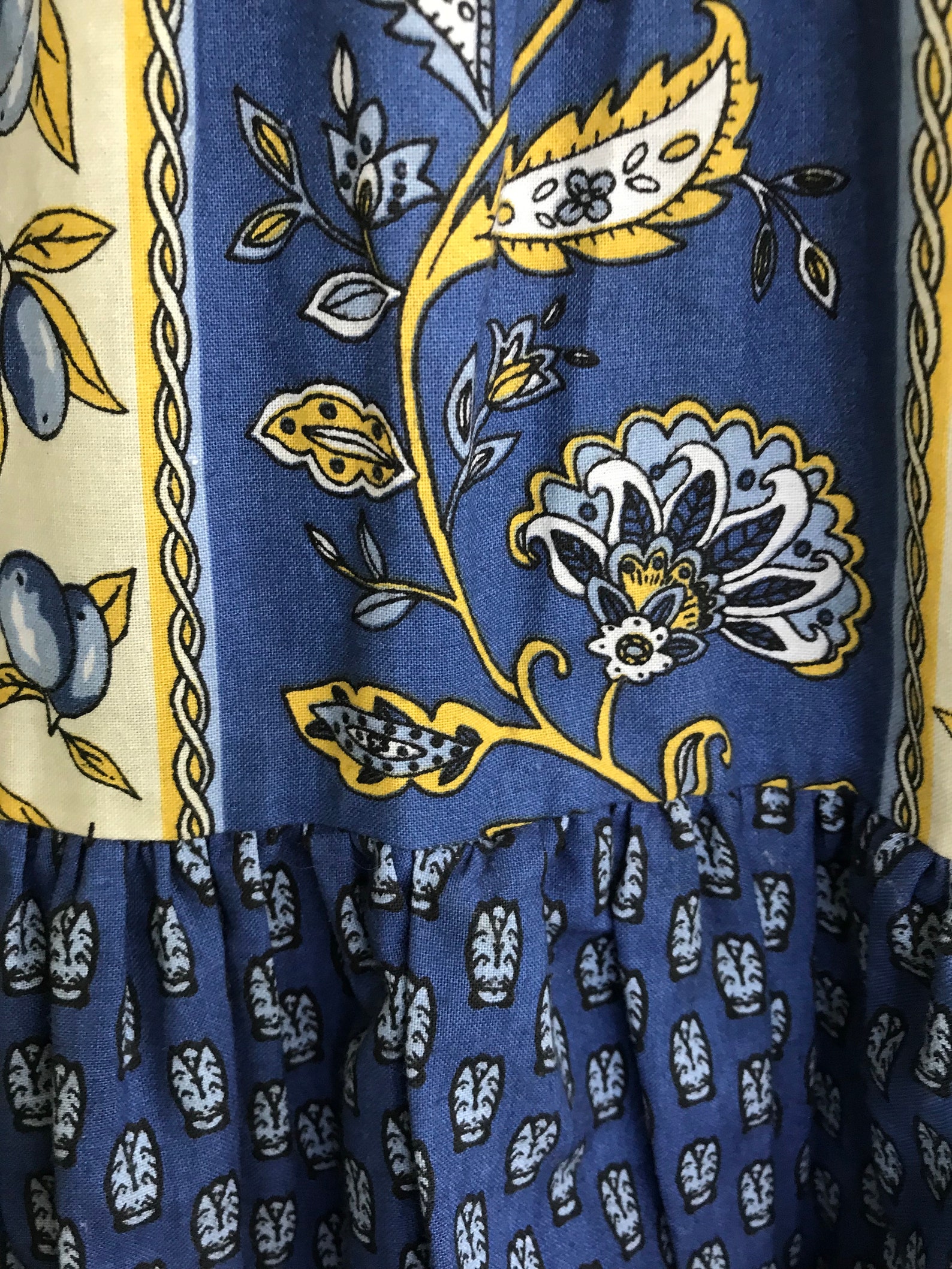 80s Dress French Provance Tradition Blue Open Back Peasant - Etsy