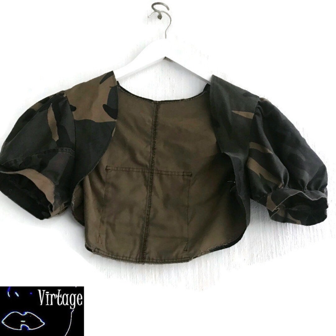 Crop Jacket Camo Bolero Unique Item Size Xs S - Etsy