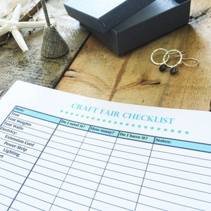 Craft Fair Checklist . Printable Digital Download . Market Fair Prep ...