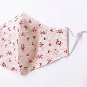 PINK Floral Face Mask With Filter Pockets for Kids & Adult. Reusable ...