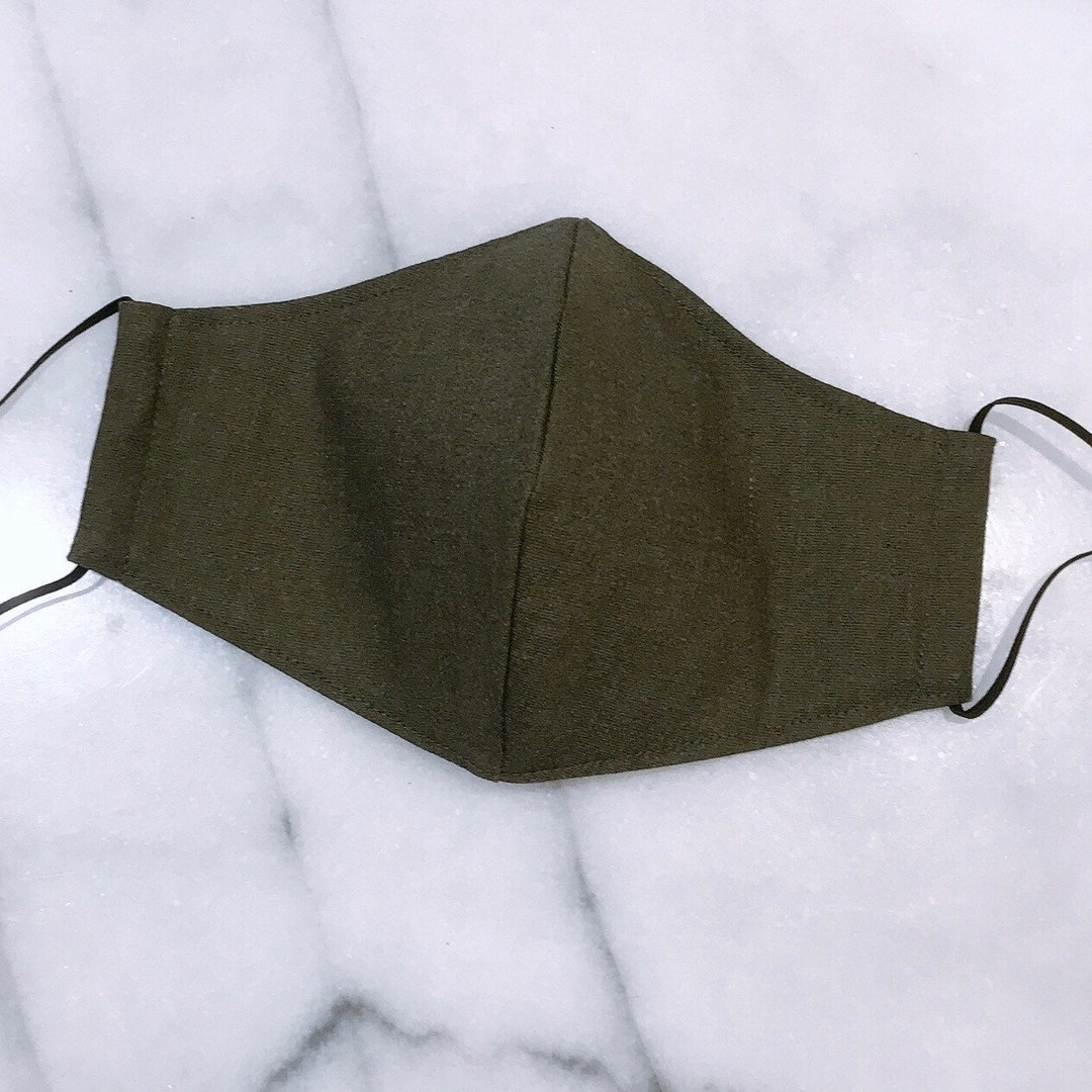 Heathered OLIVE GREEN Face Mask With Filter Pockets for Kids & Adult ...