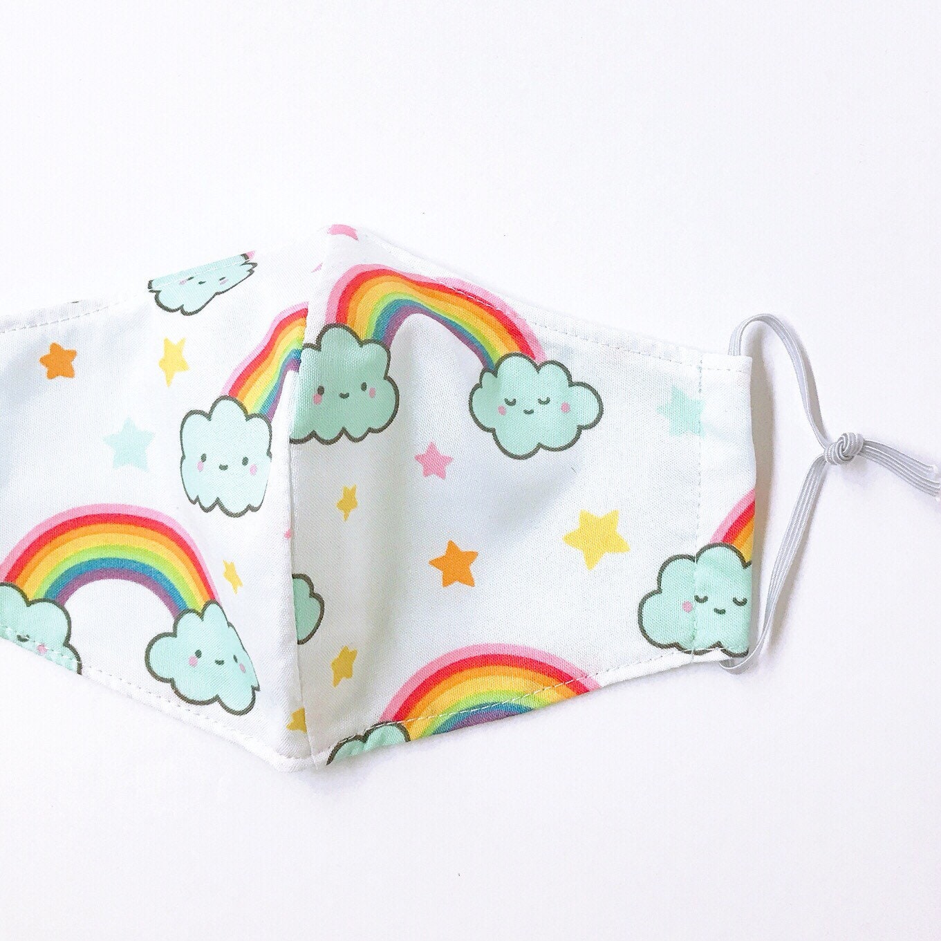 Rainbow Happy Face Face Mask for Kids. Reusable. Washable. | Etsy