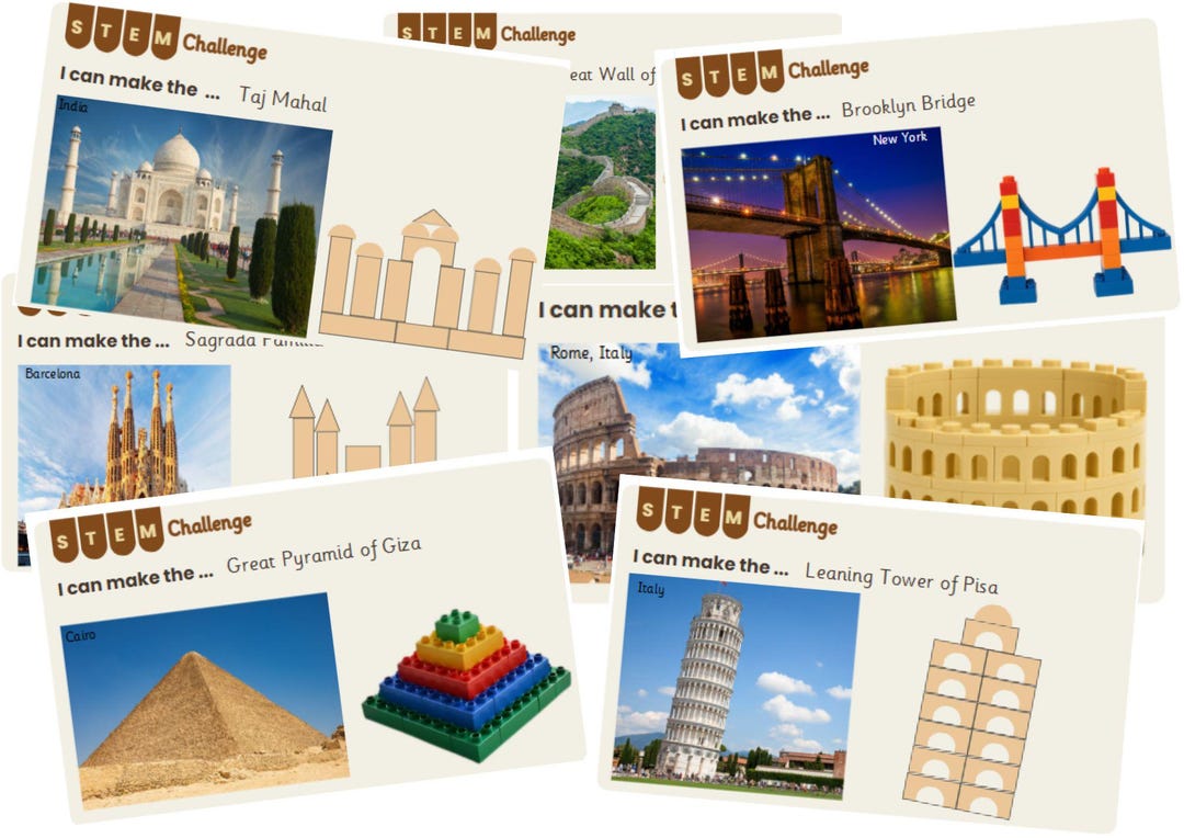 KS1 STEM Activities, Construction Area Printable, Famous World ...
