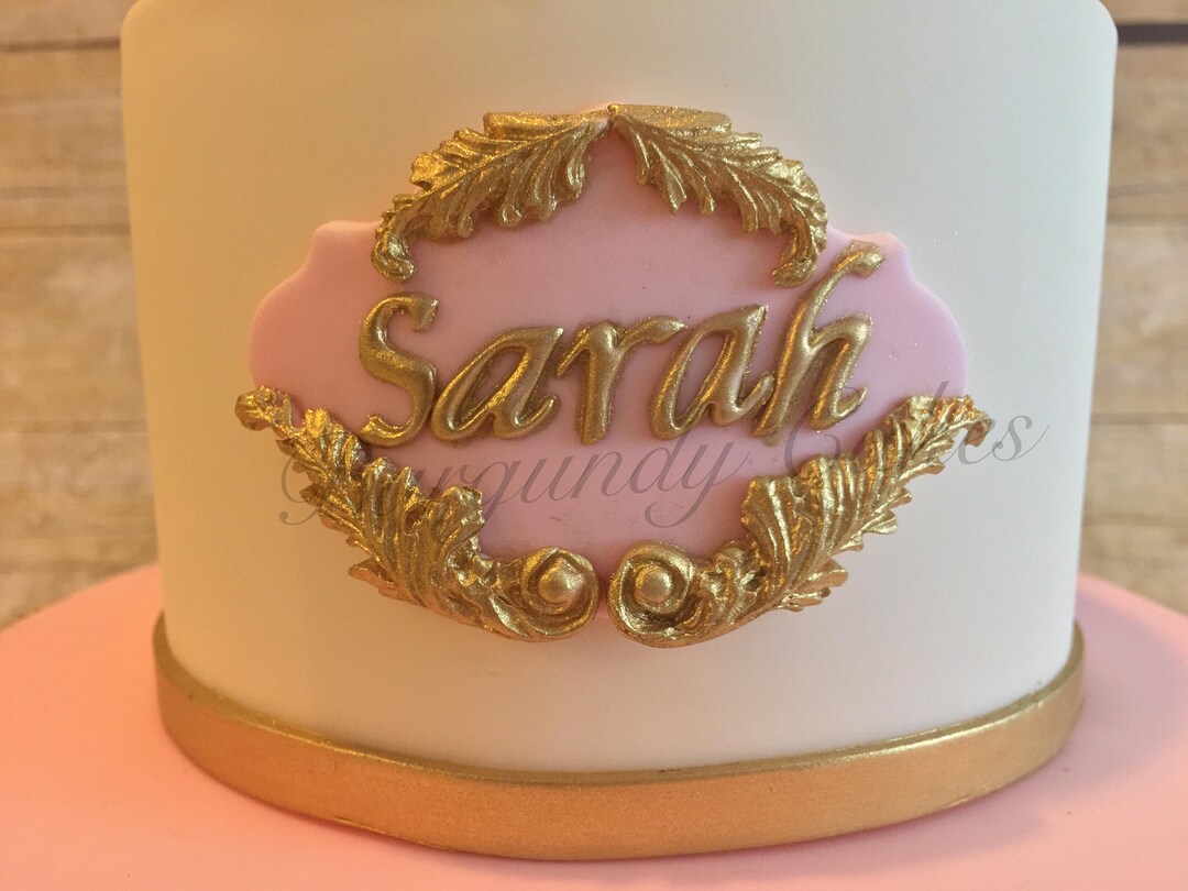 Fondant Name Plaque Cake Topper - Etsy