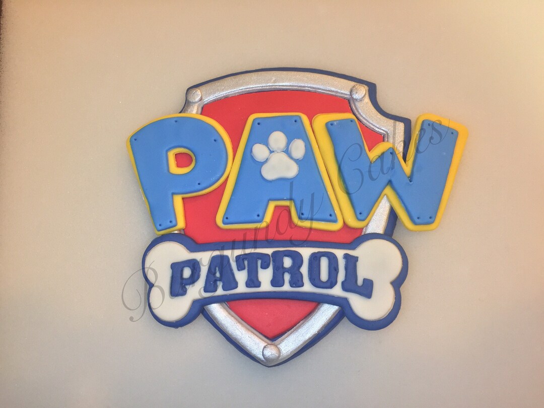 Edible Fondant Paw Patrol Logo Inspired Topper - Etsy