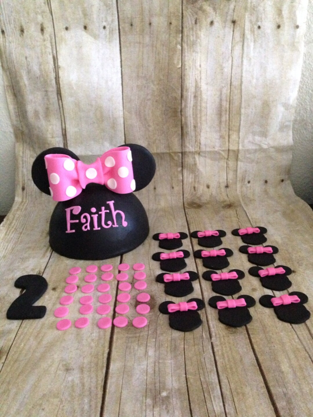 Fondant Minnie Mouse Inspired Cake Topper - Etsy