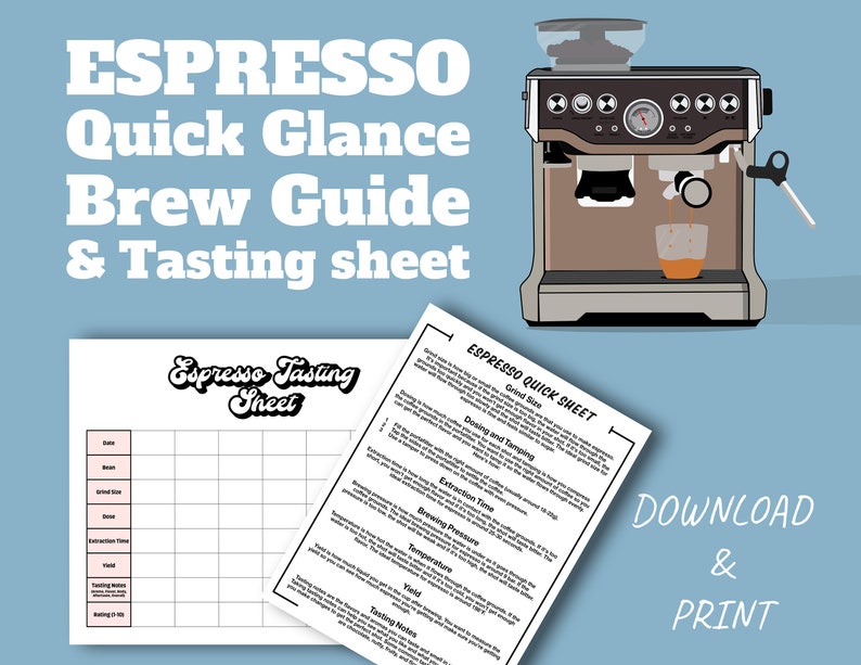Ultimate Espresso Brewing Quick Glance Guide & Tasting Tracker ...