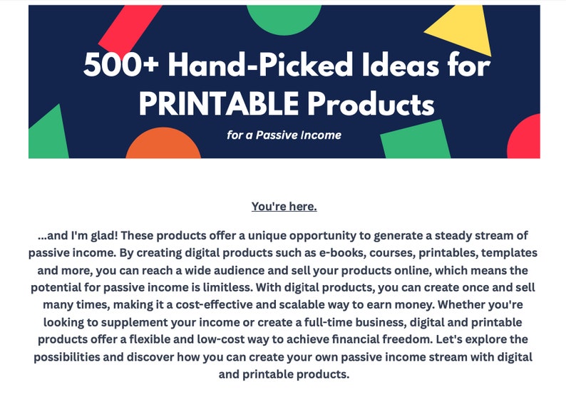 500+ Hand-picked Ideas for PRINTABLE Digital Products to Generate a ...