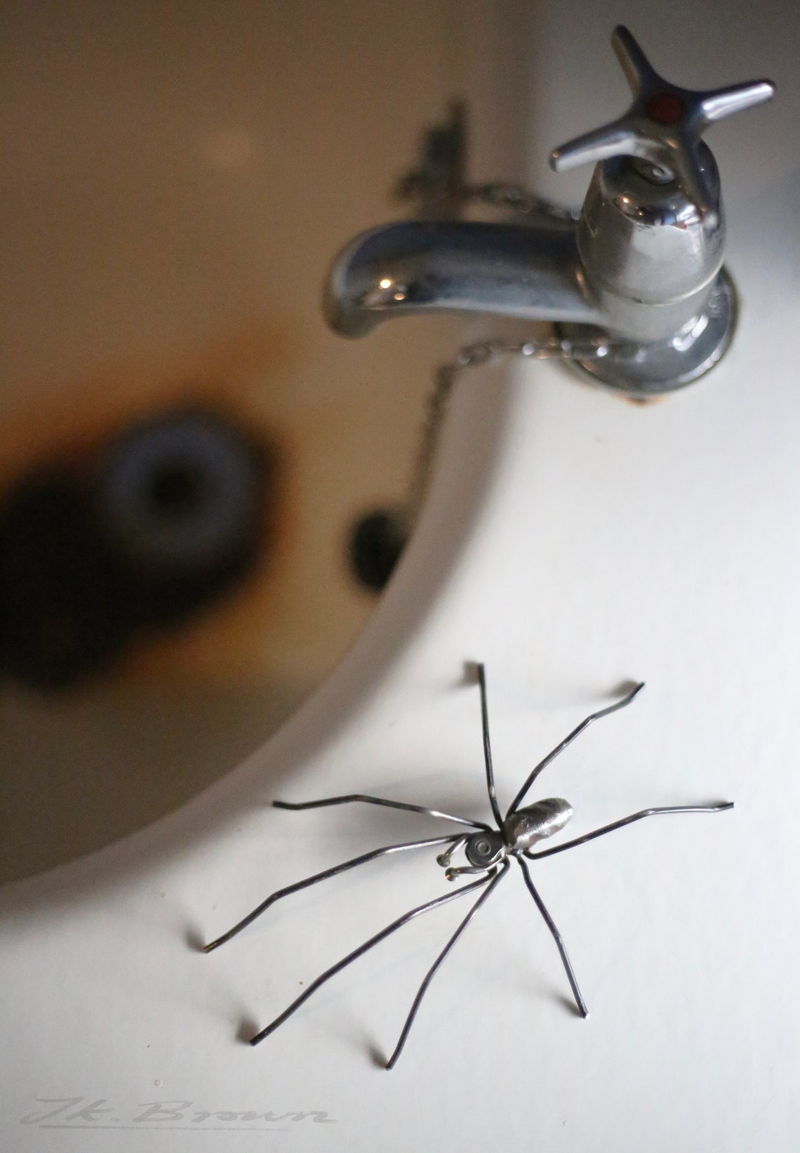 Giant House Spider, Scrap Metal Sculpture 6" Long - Etsy