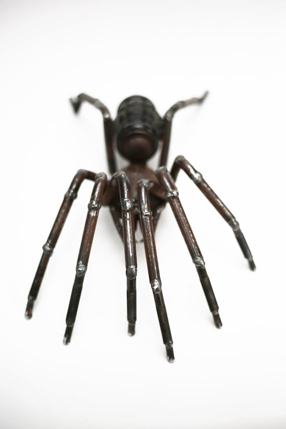 Scrap Metal Sculpture of a Tube Web Spider - Etsy