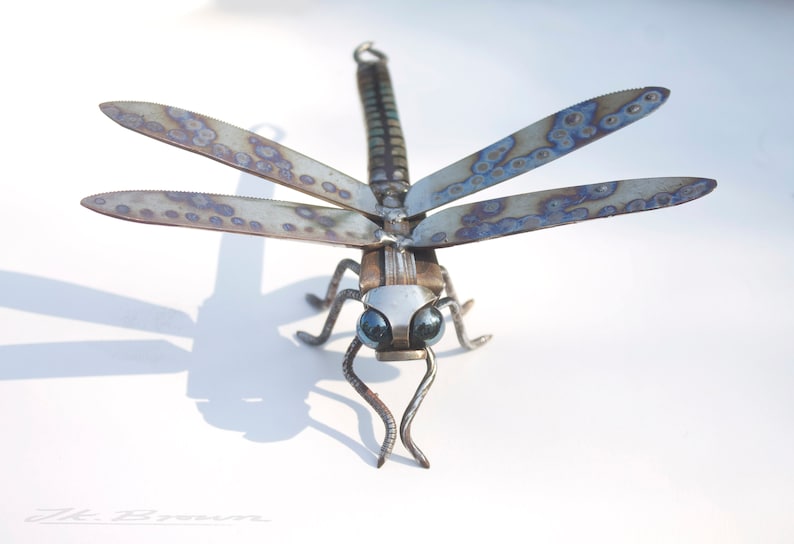 Dragonfly Sculpture Made From Scrap Metal Emperor Dragonfly | Etsy