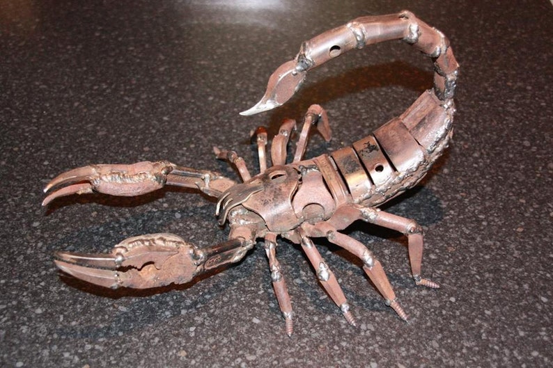 Metal Sculpture of a Scorpion Welded Scrap Metal Arachnid | Etsy