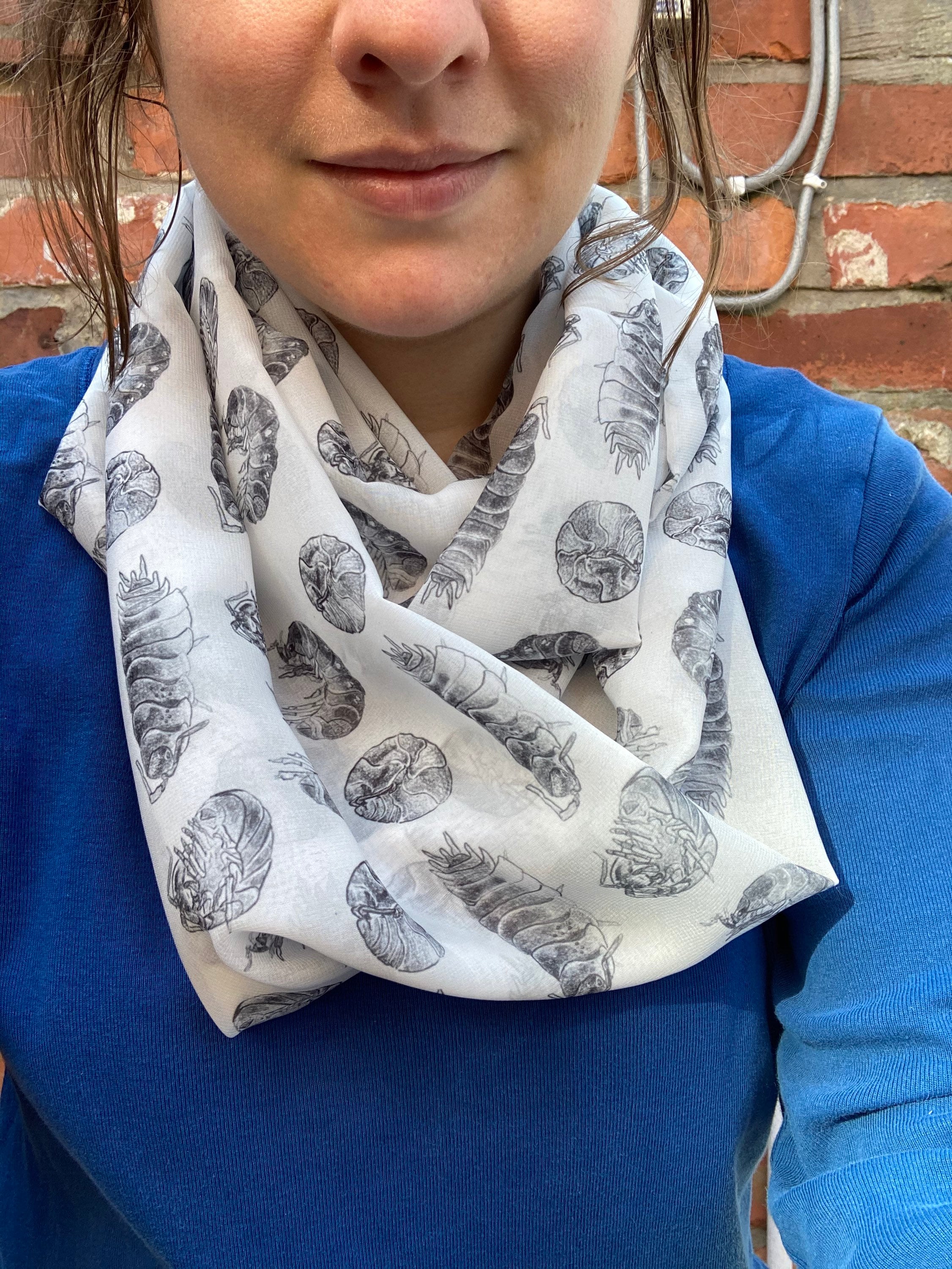 Woodlouse Pill Bug Slater Chiffon Infinity Scarf Woodlice Pill Bugs ...