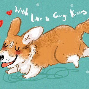 With Love and Corgi Kisses Corgi Valentines' Corgi Get - Etsy