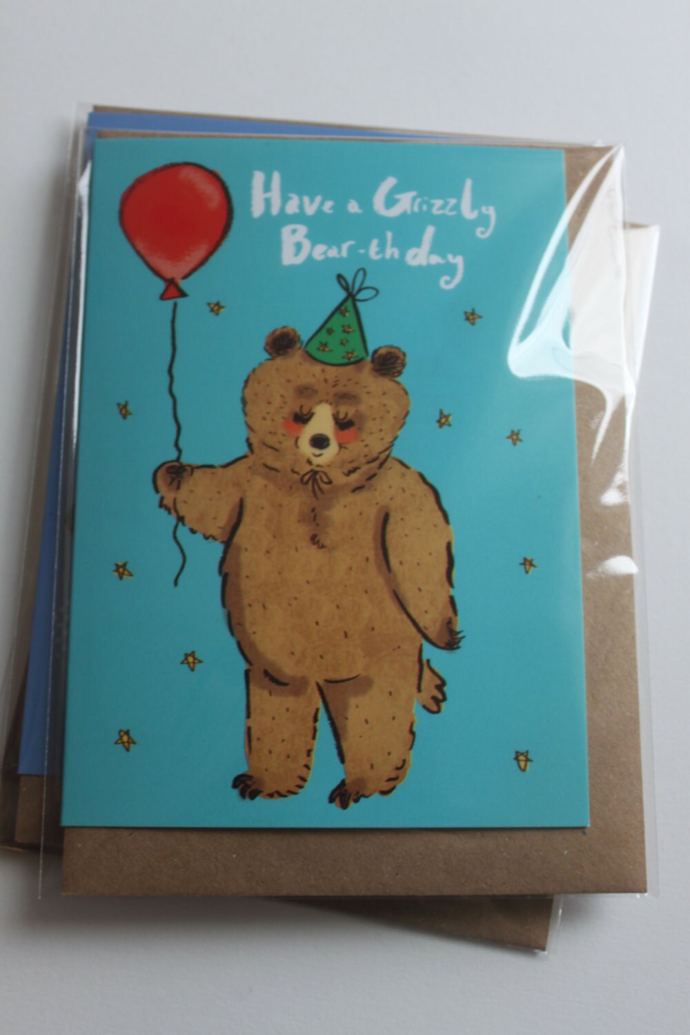 Have a Grizzly 'Bear-th day' greeting card bear | Etsy