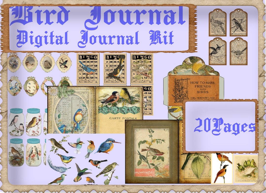 Bird Journal Digital Kit - Etsy