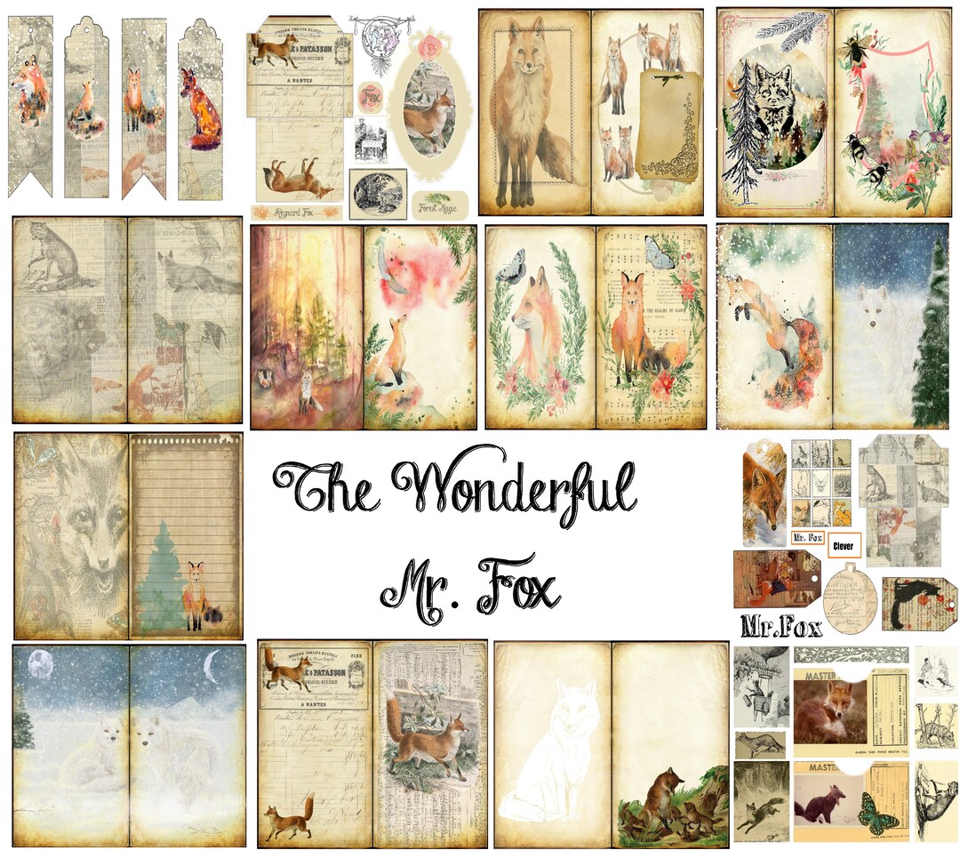 The Wonderful Mr. Fox Junk Journal Kit - Etsy