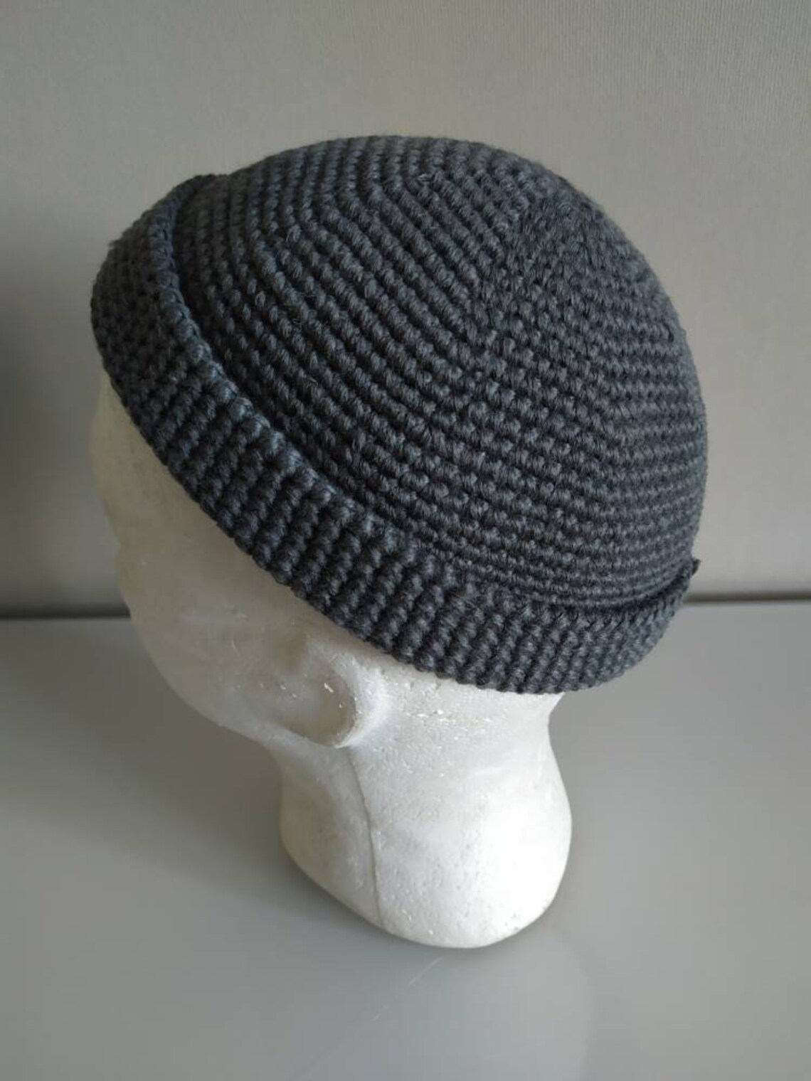 DOCKER STYLE Beanie Cap - Watch Cap - Leon Hat - Grey Skull Cap Wool ...