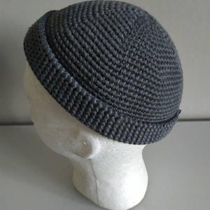 DOCKER STYLE Beanie Cap - Watch Cap - Leon Hat - Grey Skull Cap Wool ...