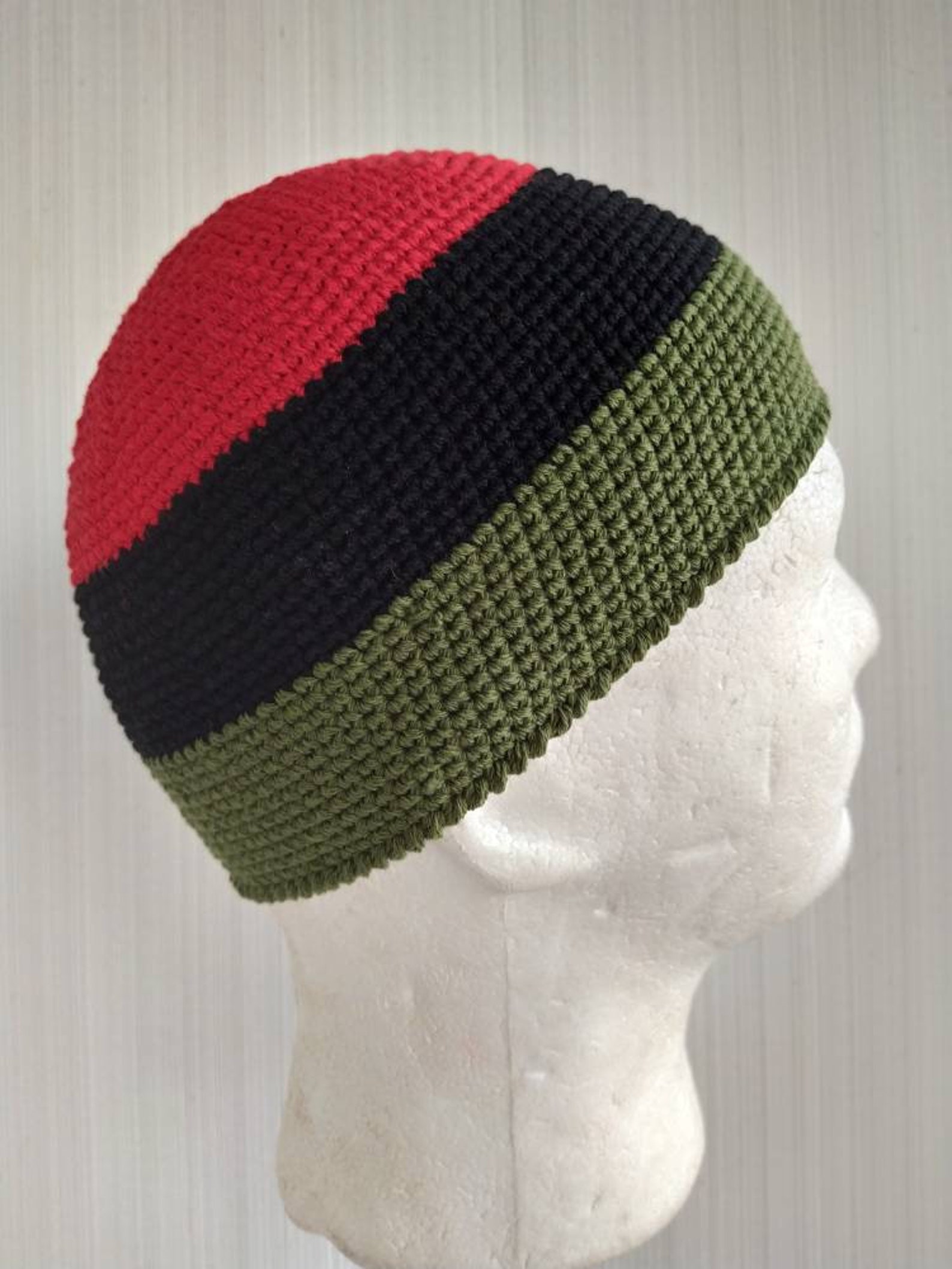 Rasta Punk Crochet Hat Bob Marley Hat Skullcap Cotton Kufi - Etsy