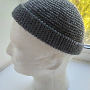 DOCKER STYLE Beanie Cap - Watch Cap - Leon Hat - Grey Skull Cap Wool ...