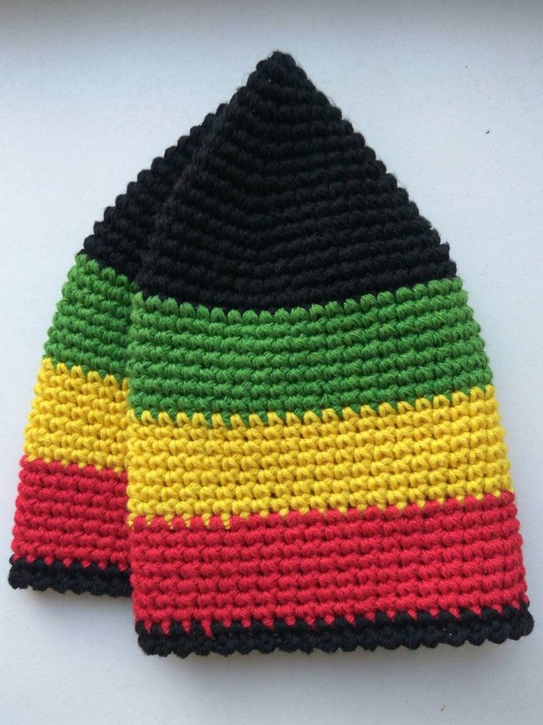 Rasta punk crochet hat Bob Marley hat Skullcap Cotton kufi - Etsy Nederland