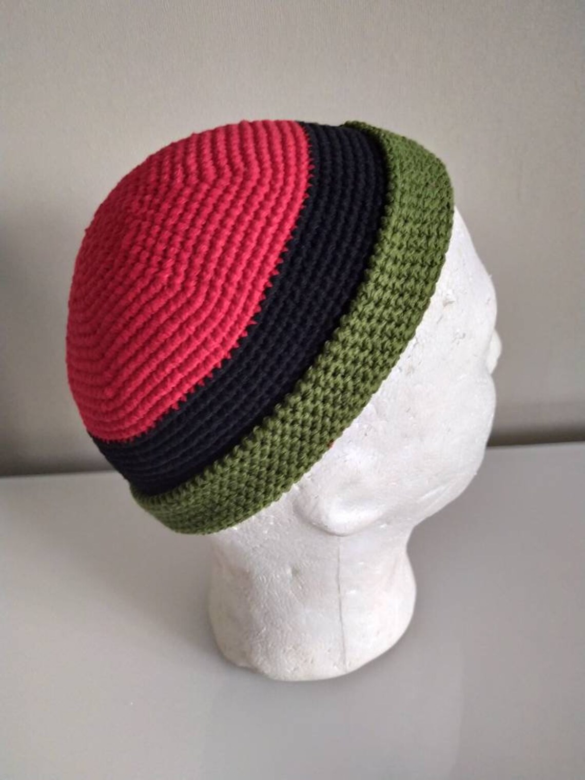 Rasta Punk Crochet Hat - Bob Marley Hat - Skullcap Cotton Kufi - Mens ...