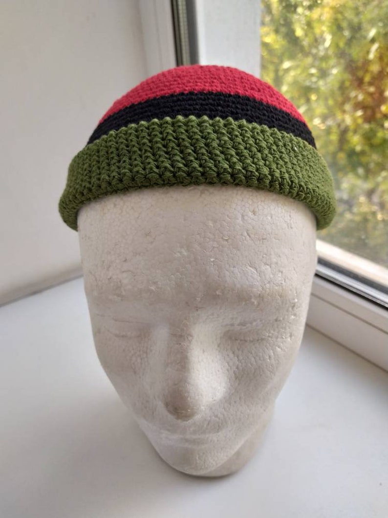 Rasta Punk Crochet Hat Bob Marley Hat Skullcap Cotton Kufi - Etsy